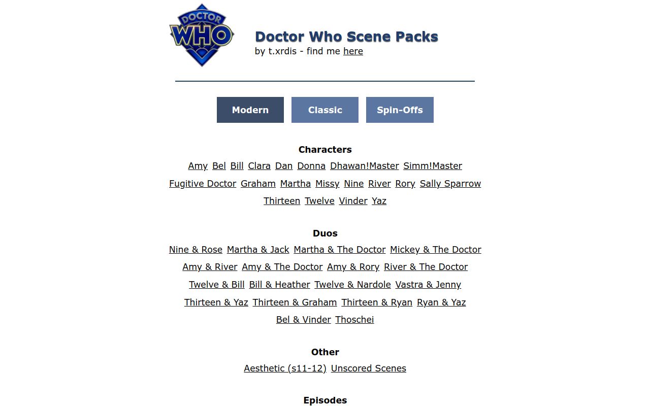 Doctor Who Scene Packs